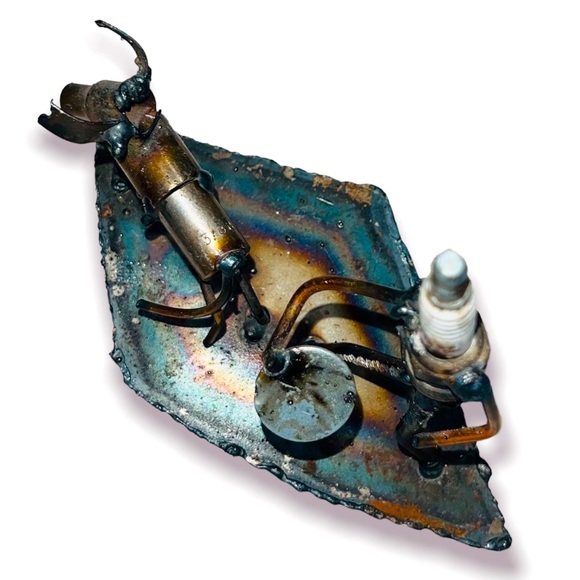 Art | Steampunk Harley Davidson Spark Plug Sculpture Industrial ...